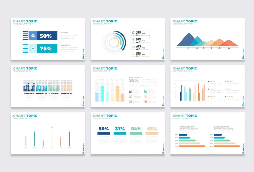 Charts Infographic - Slide Ocean - Mẫu Powerpoint Chuyên Nghiệp