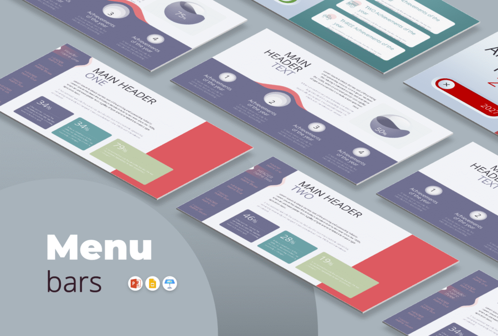 Menu Bars Infographic - Slide Ocean - Mẫu Powerpoint Chuyên Nghiệp